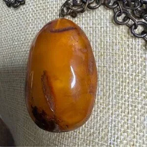 Vintage | Jewelry | Baltic Amber Free Form Pendant Necklace ...